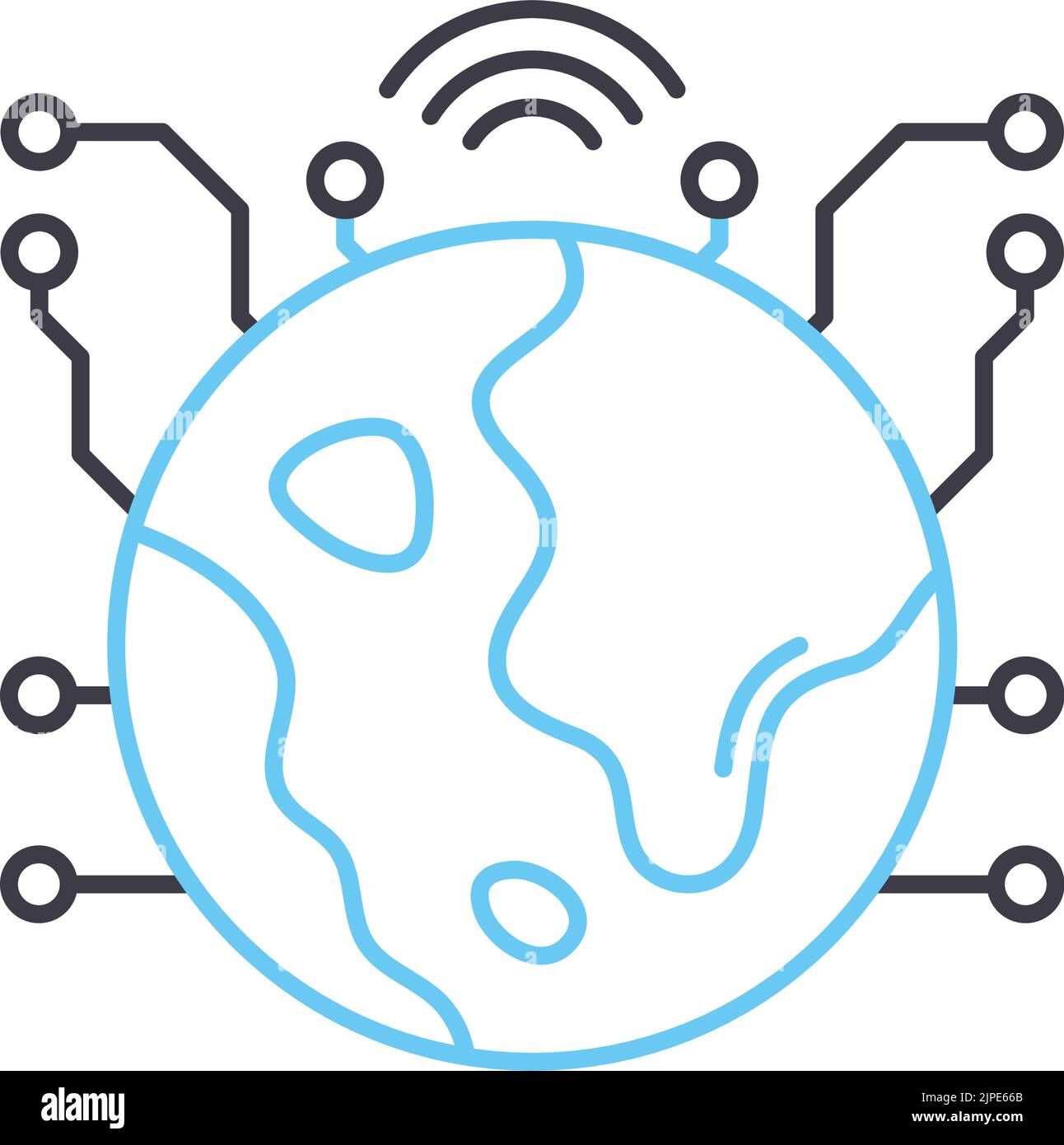 internet line icon, outline symbol, vector illustration, concept sign ...