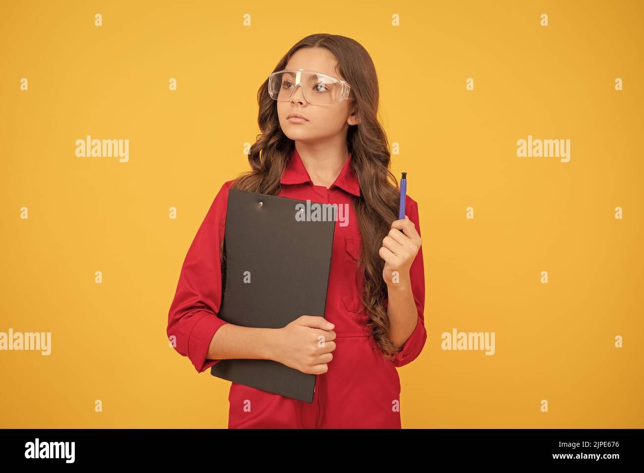 busy worker. kid make notes in folder. improve your poor eyesight ...