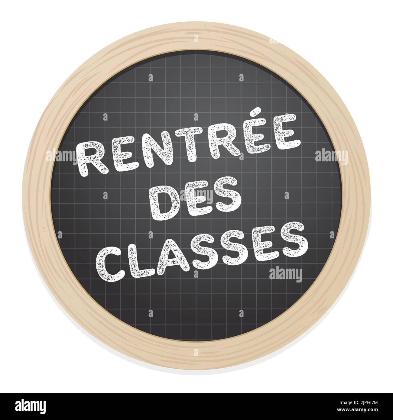 french back to school in a round slate illustration Stock Photo - Alamy