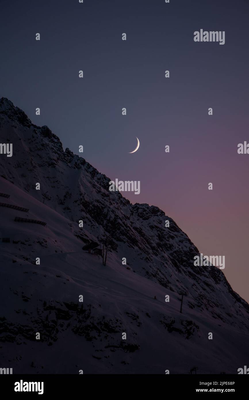 Vertical shot mountain moon hi-res stock photography and images - Alamy