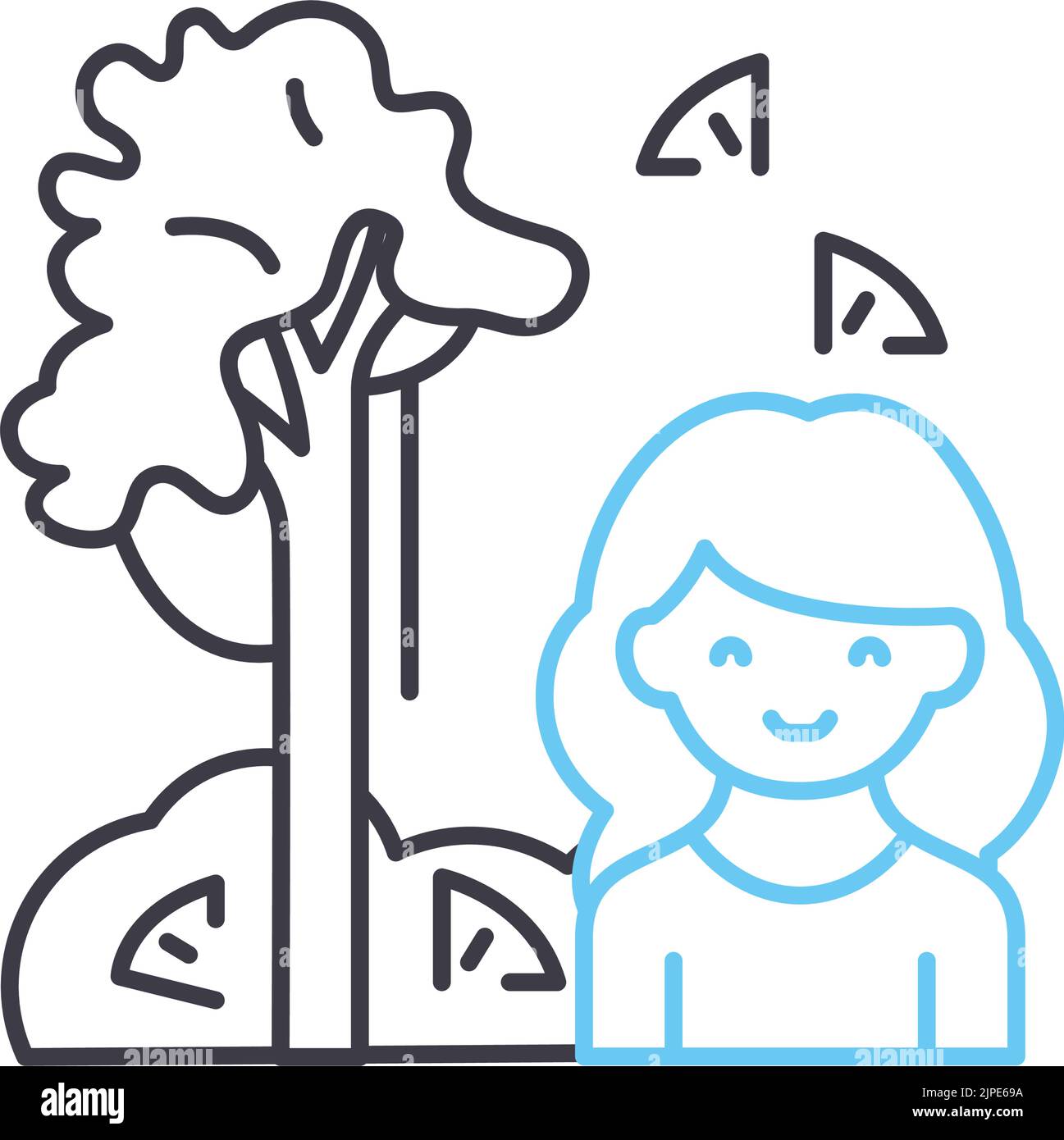 Mental Health Retreat Line Icon Outline Symbol Vector Illustration
