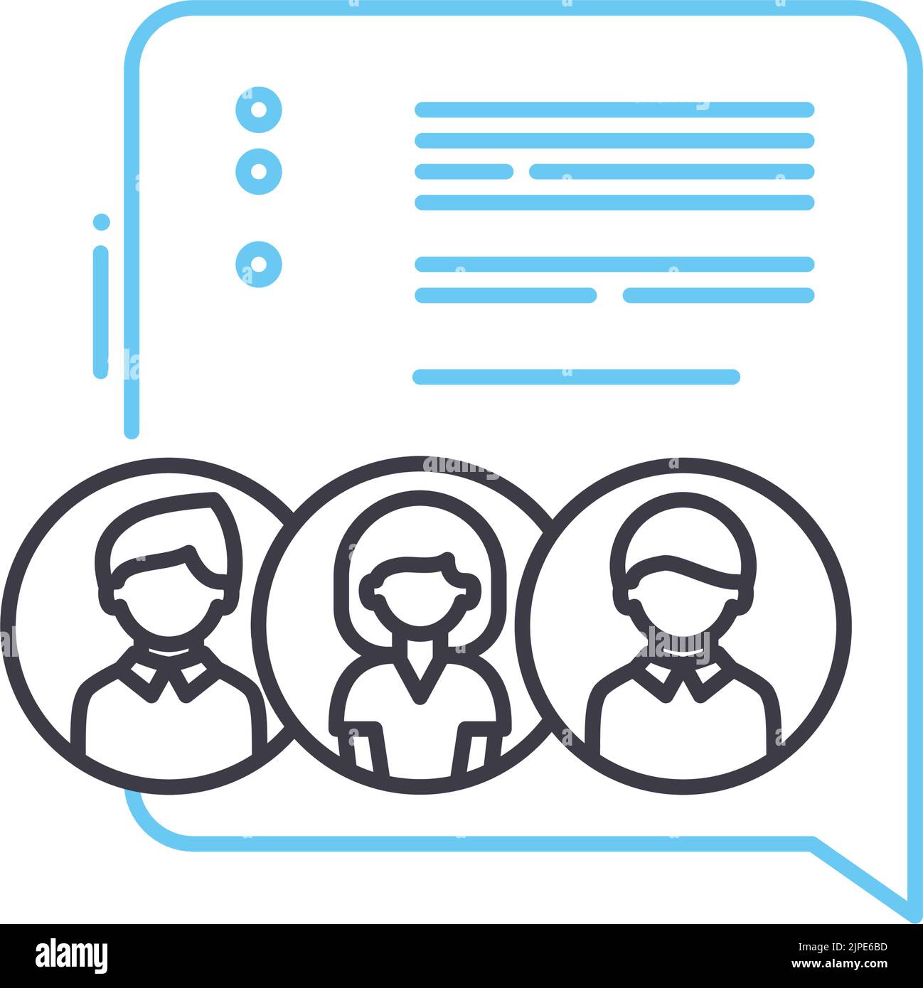 team features line icon, outline symbol, vector illustration, concept ...