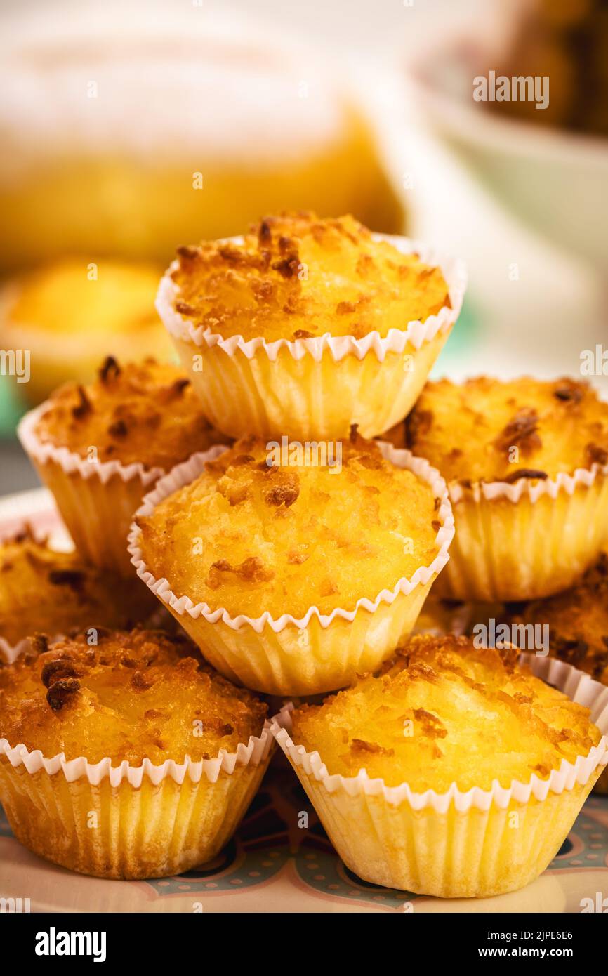 Typical sweet from Brazil and Portugal, called queijadinha or queijada ...