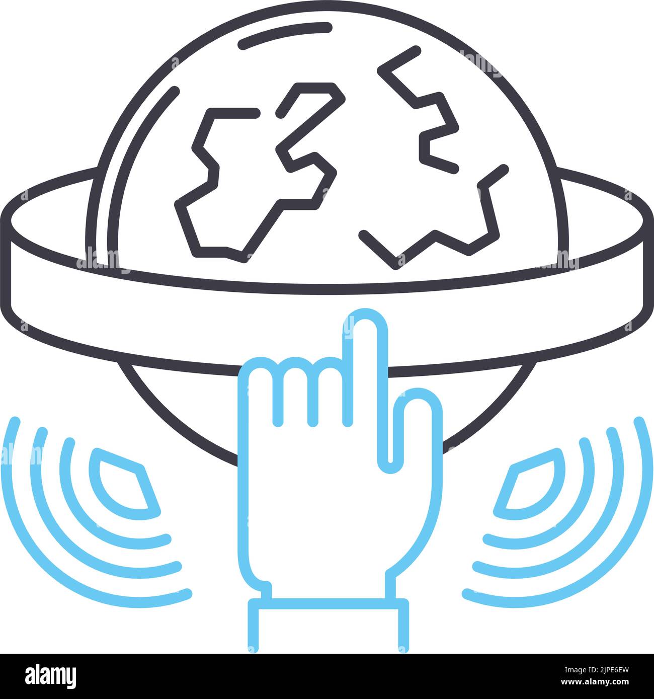 global internet company line icon, outline symbol, vector illustration, concept sign Stock ...