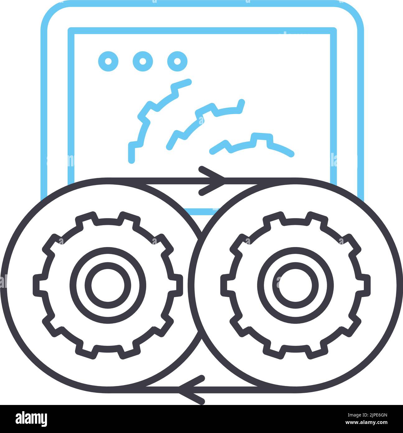 reverse engineering line icon, outline symbol, vector illustration, concept sign Stock Vector ...