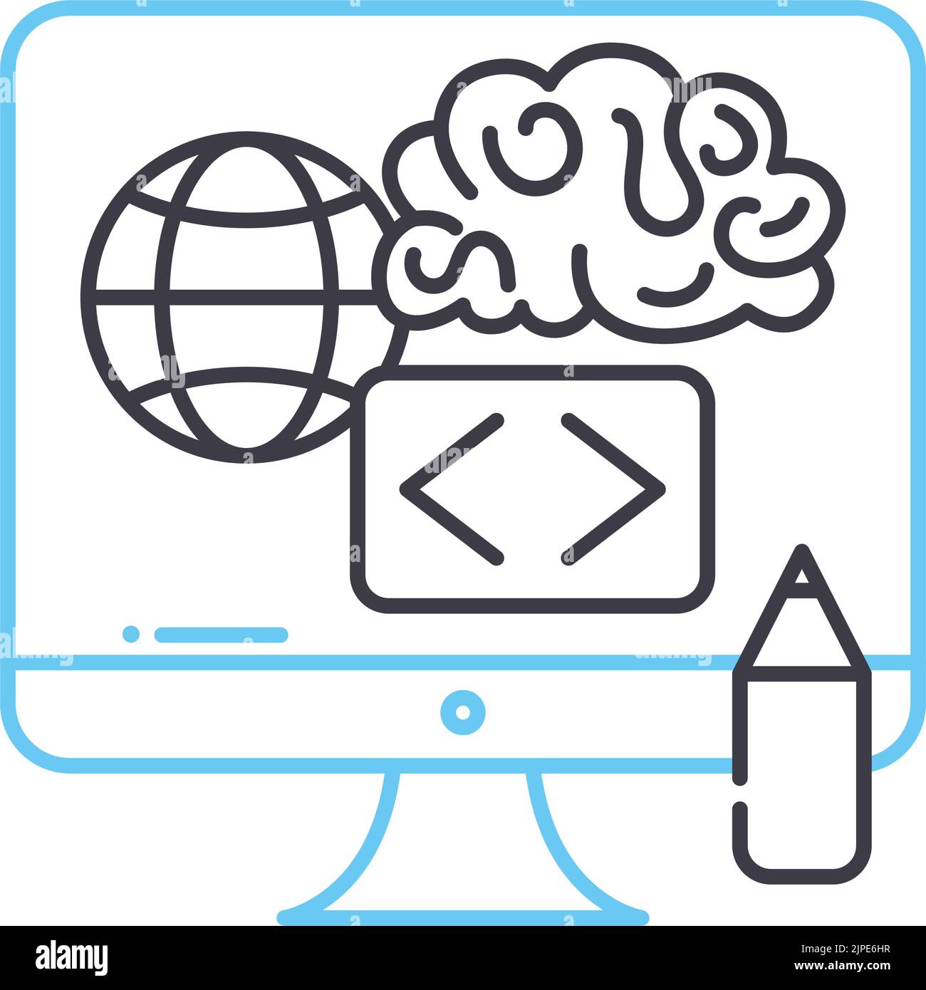 stem education line icon, outline symbol, vector illustration, concept ...