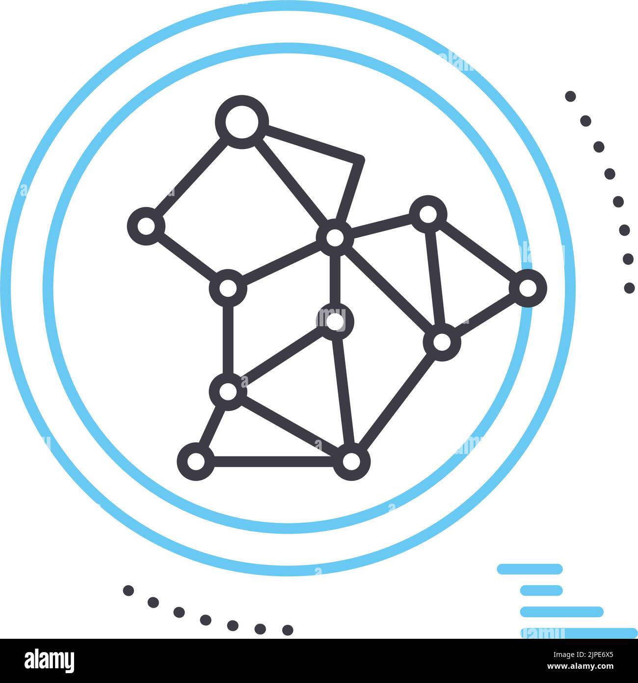 Global Connection Line Icon Outline Symbol Vector Illustration Concept Sign Stock Vector