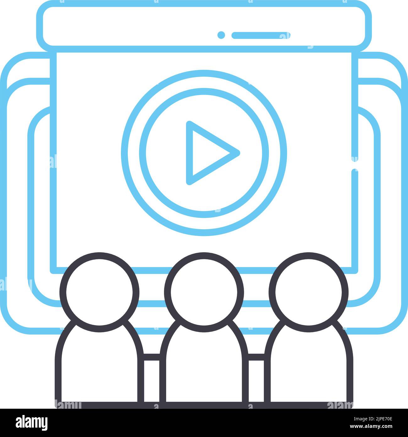 webinar line icon, outline symbol, vector illustration, concept sign ...