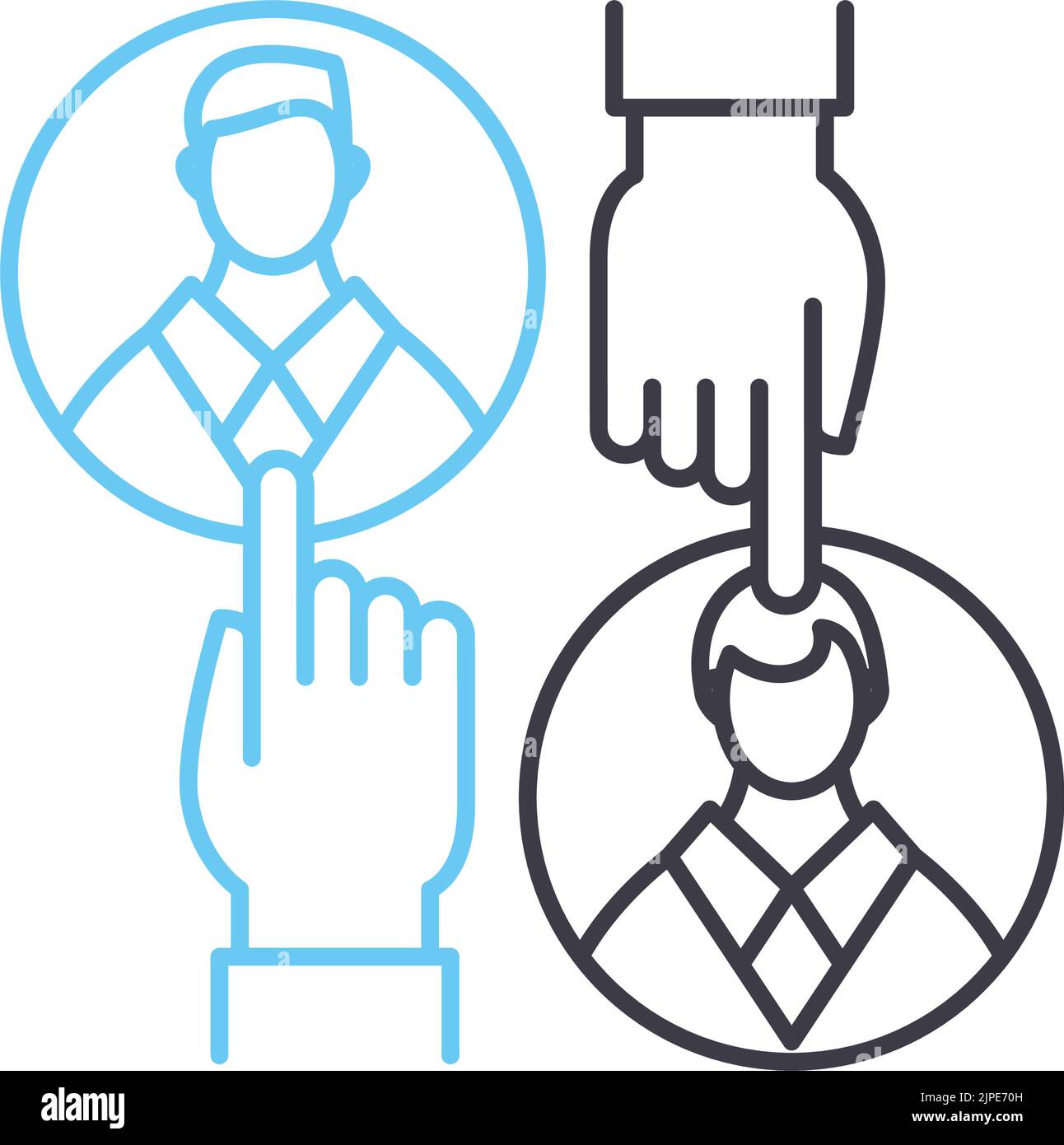 recruitment line icon, outline symbol, vector illustration, concept ...