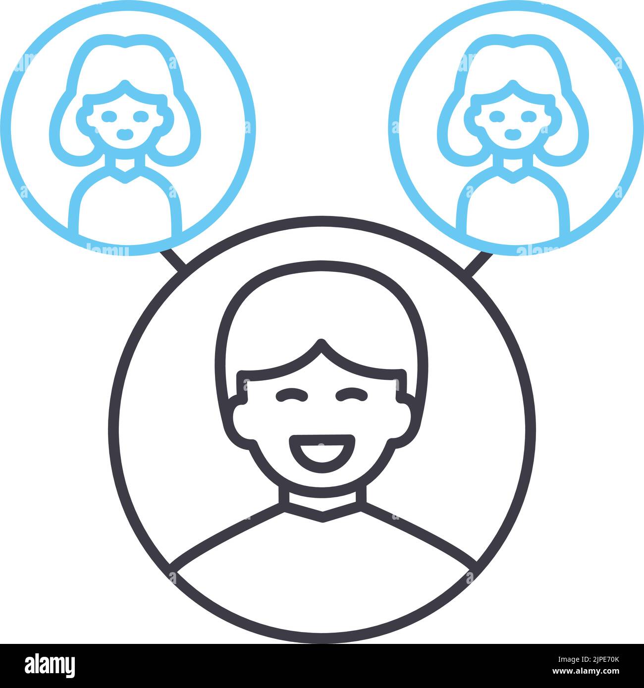 interaction line icon, outline symbol, vector illustration, concept ...