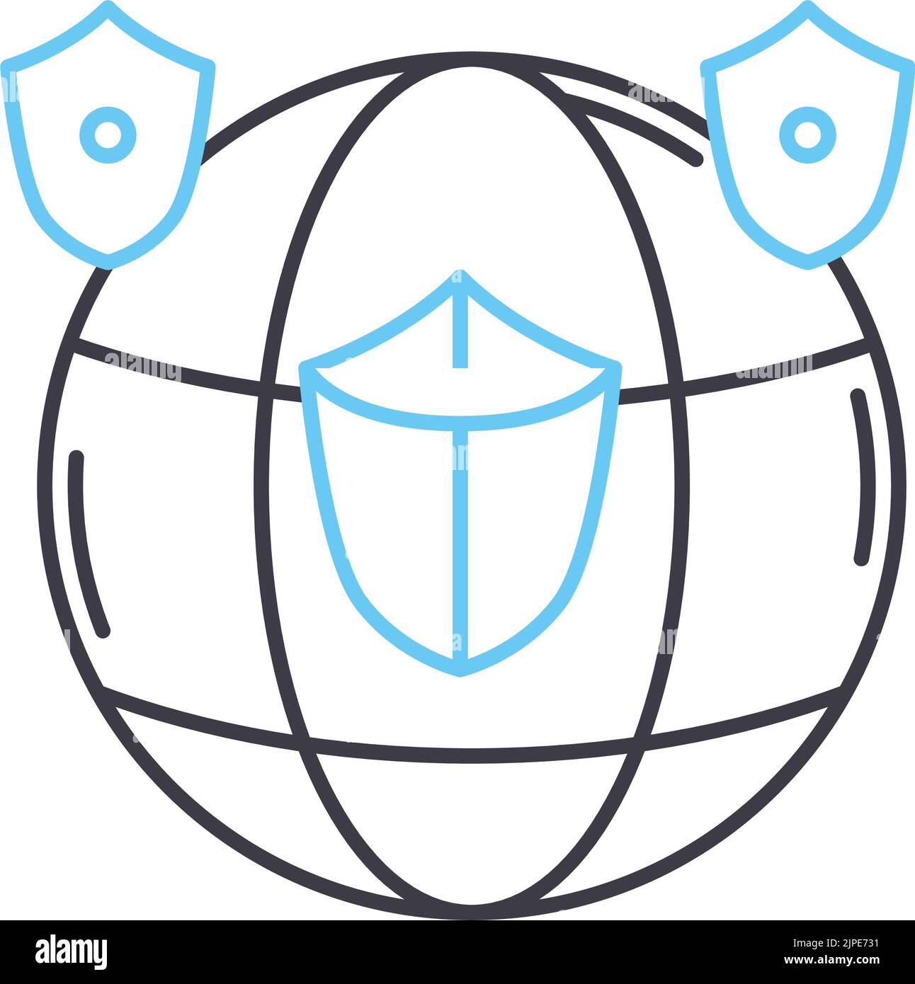 global protection line icon, outline symbol, vector illustration ...