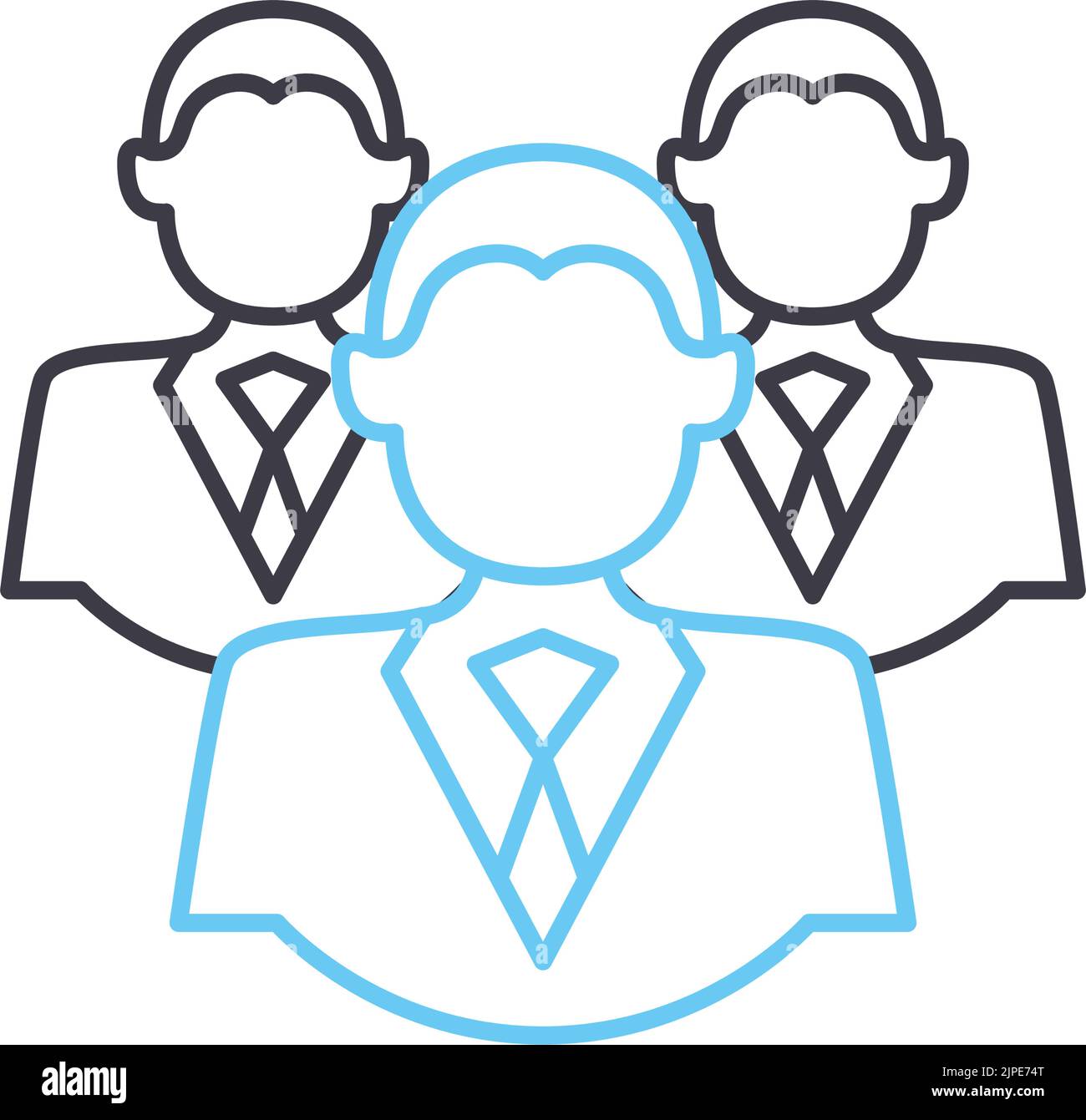 team corporation line icon, outline symbol, vector illustration ...