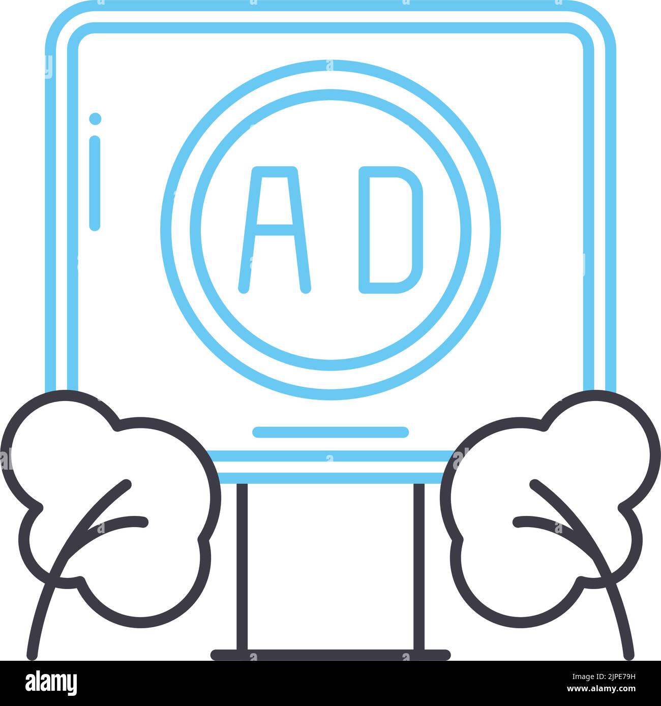 outdoor advertisement line icon, outline symbol, vector illustration ...