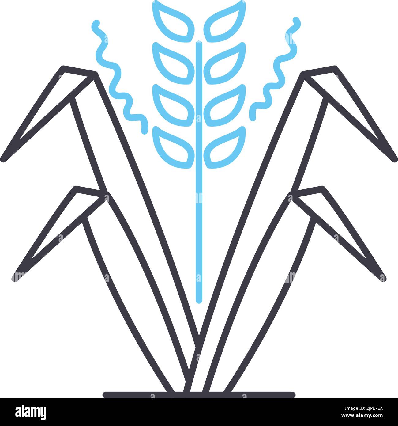 rice food line icon, outline symbol, vector illustration, concept sign ...