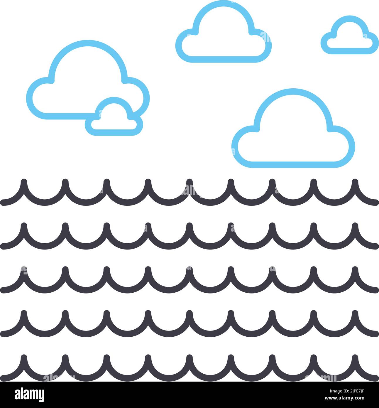 ocean line icon, outline symbol, vector illustration, concept sign ...