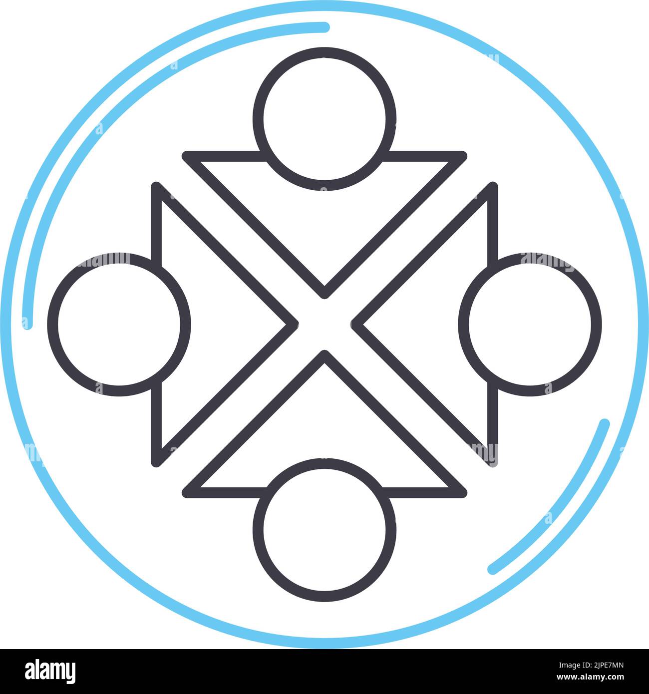 partner collaboration line icon, outline symbol, vector illustration ...