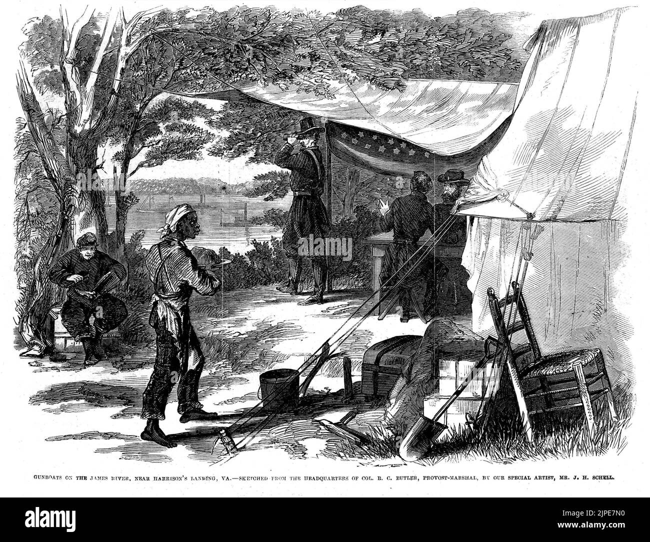 Gunboats on the James River, Near Harrison's Landing, Virginia ...