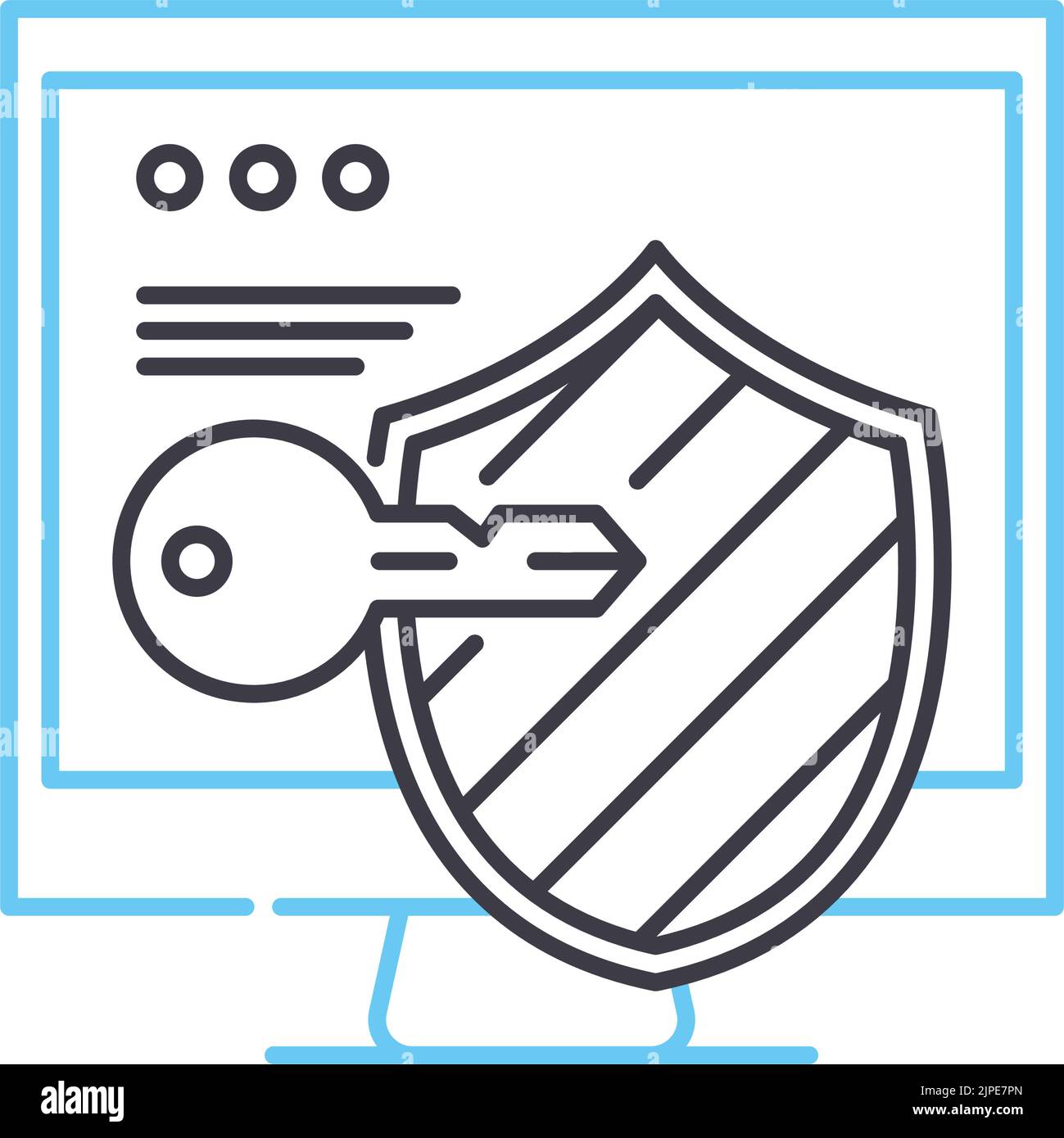 passkey line icon, outline symbol, vector illustration, concept sign ...