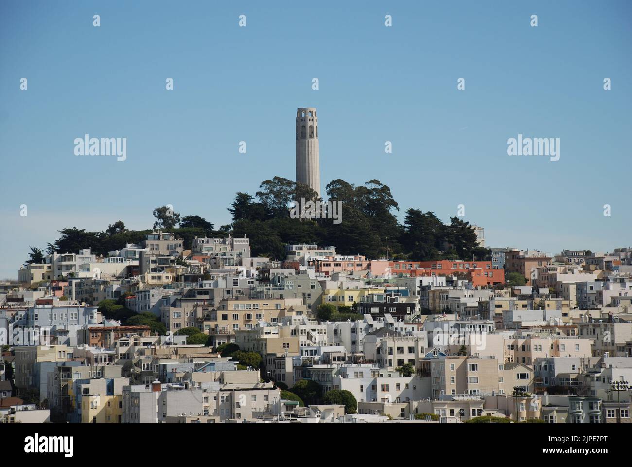 San Francisco skyline showing Cost Tower Stock Photo - Alamy