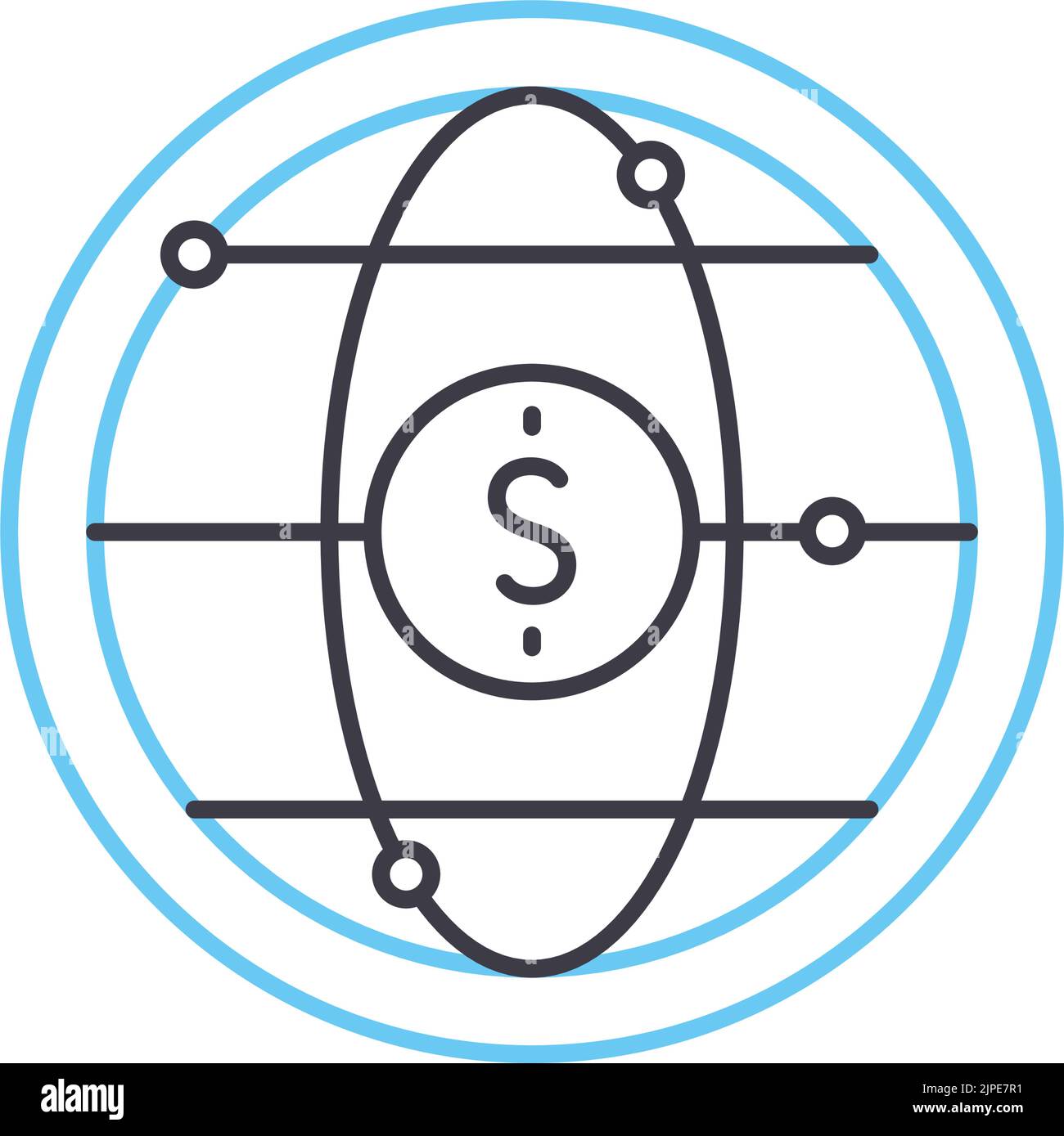 international business line icon, outline symbol, vector illustration ...