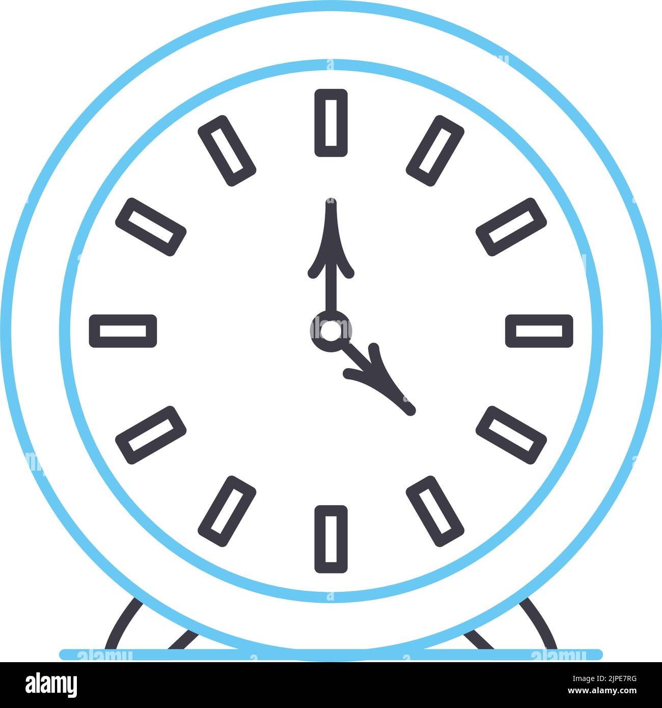 office clock line icon, outline symbol, vector illustration, concept ...