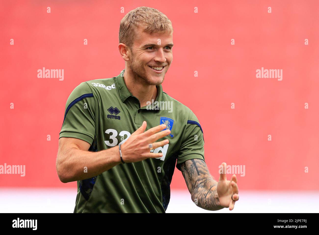 Riley McGree #8 of Middlesbrough during the pitch walkabout Stock Photo ...