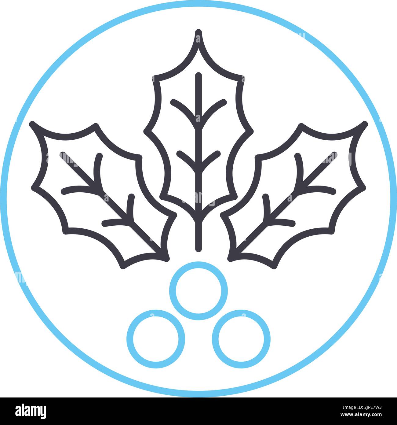 mistletoe line icon, outline symbol, vector illustration, concept sign ...