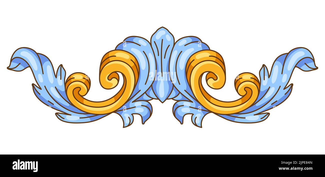 Decorative floral element in baroque style. Classical curling plant ...