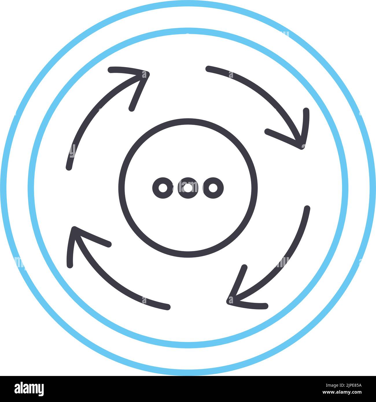 recycle sign line icon, outline symbol, vector illustration, concept ...