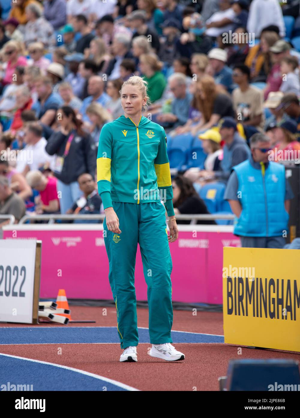Eleanor Patterson of Australia competing in the women’s high jump heats ...