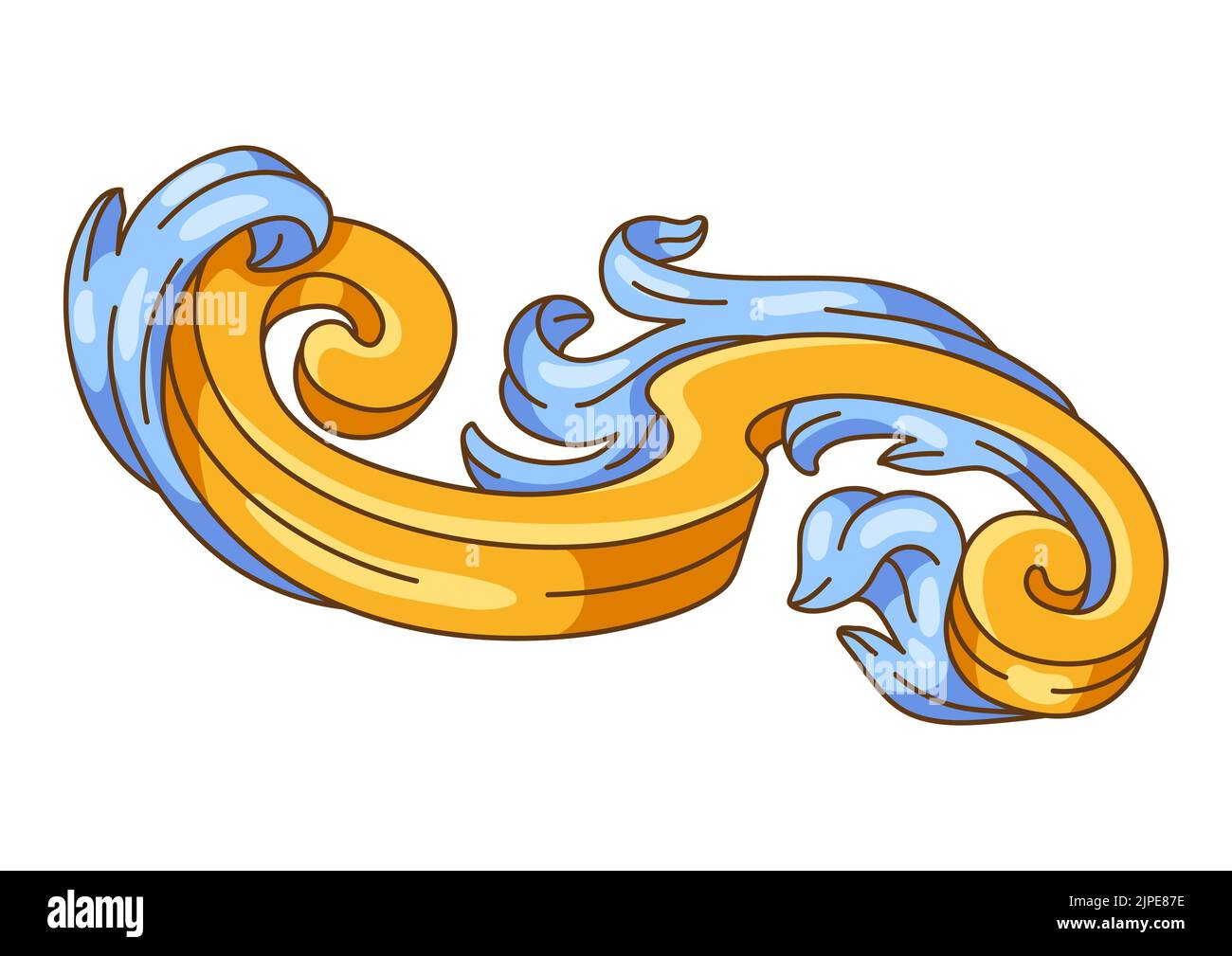 Decorative floral element in baroque style. Classical curling plant ...