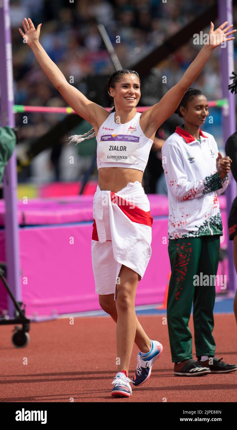 Laura Zialor of England competing in the women’s high jump heats at ...