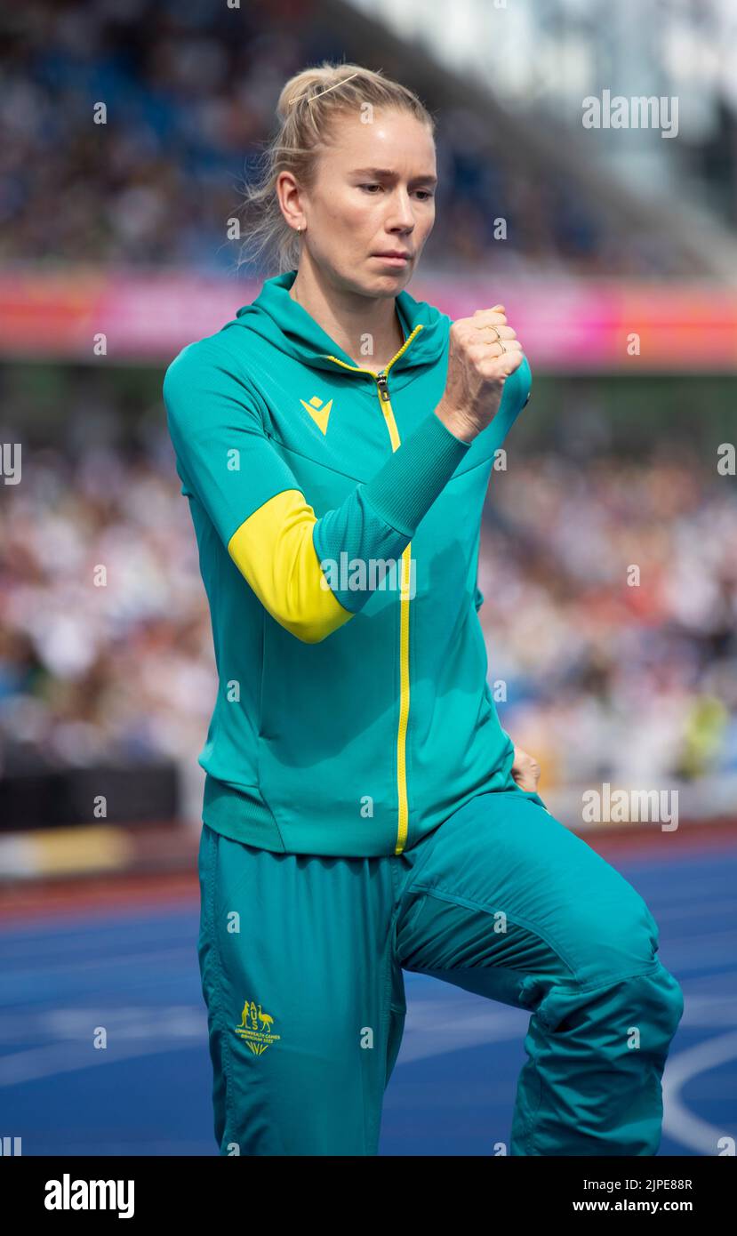 Eleanor Patterson of Australia competing in the women’s high jump heats ...