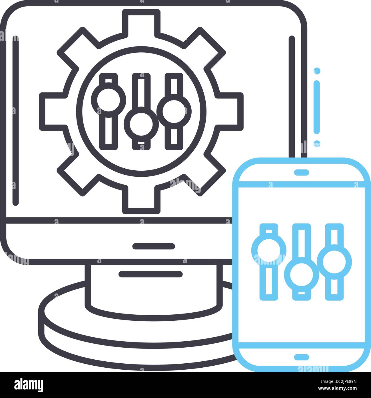 page optimization line icon, outline symbol, vector illustration ...