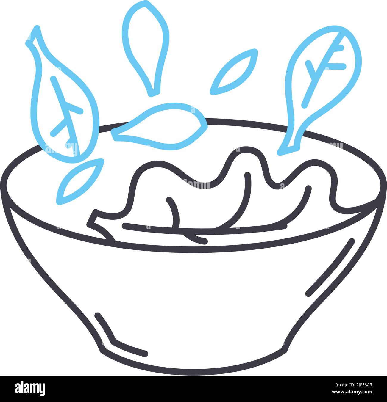 salad line icon, outline symbol, vector illustration, concept sign ...