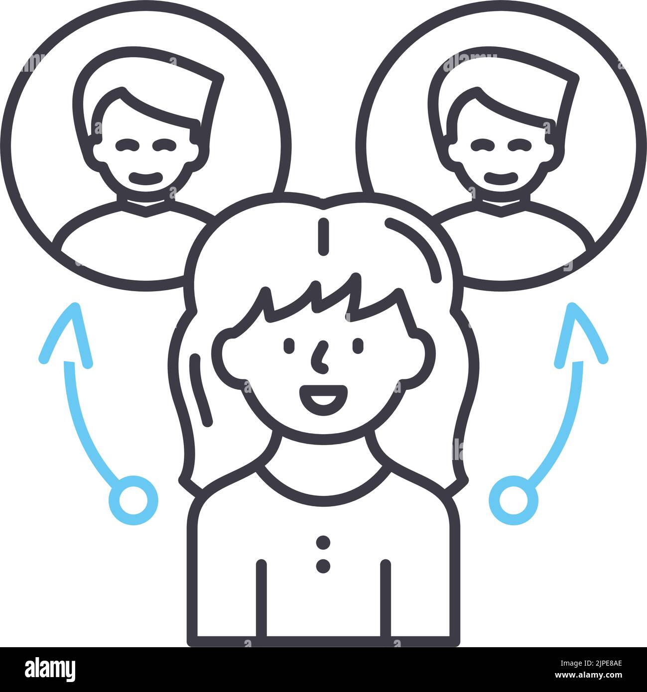 referral line icon, outline symbol, vector illustration, concept sign ...