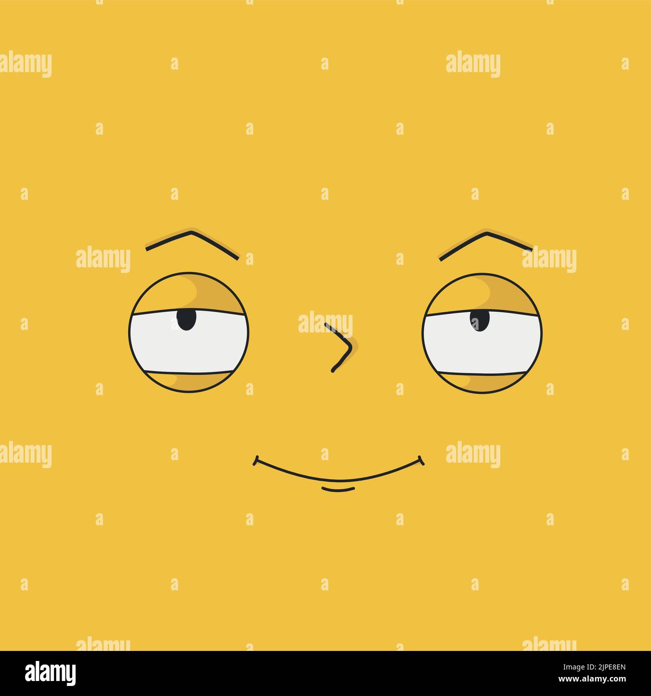 Pensive, sly face with expressive emotions - Vector illustration Stock ...