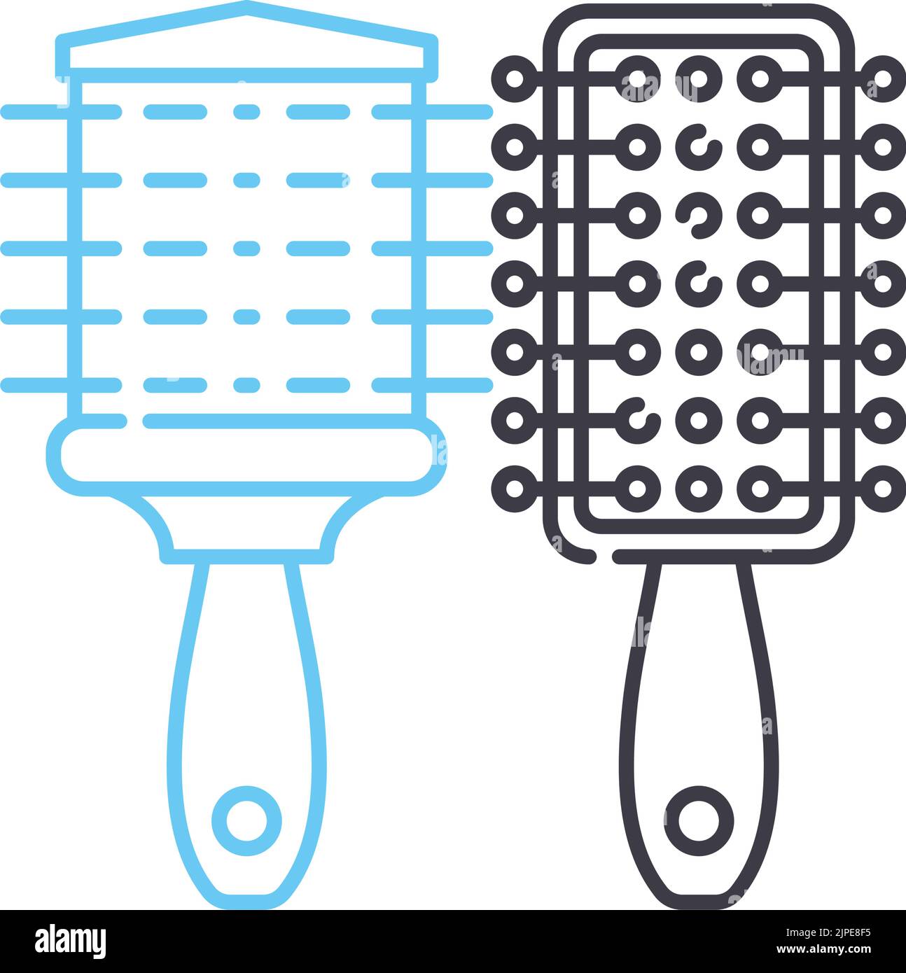 hair brush line icon, outline symbol, vector illustration, concept sign ...