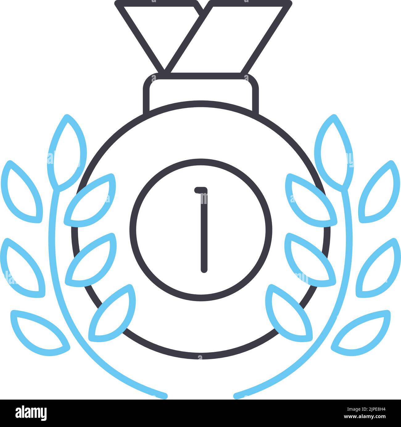 medal line icon, outline symbol, vector illustration, concept sign ...