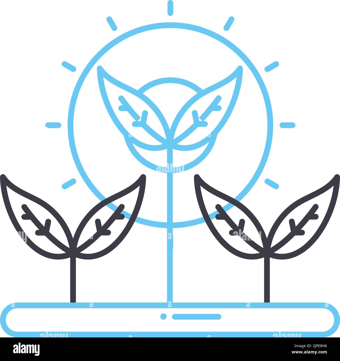 trees planting line icon, outline symbol, vector illustration, concept ...