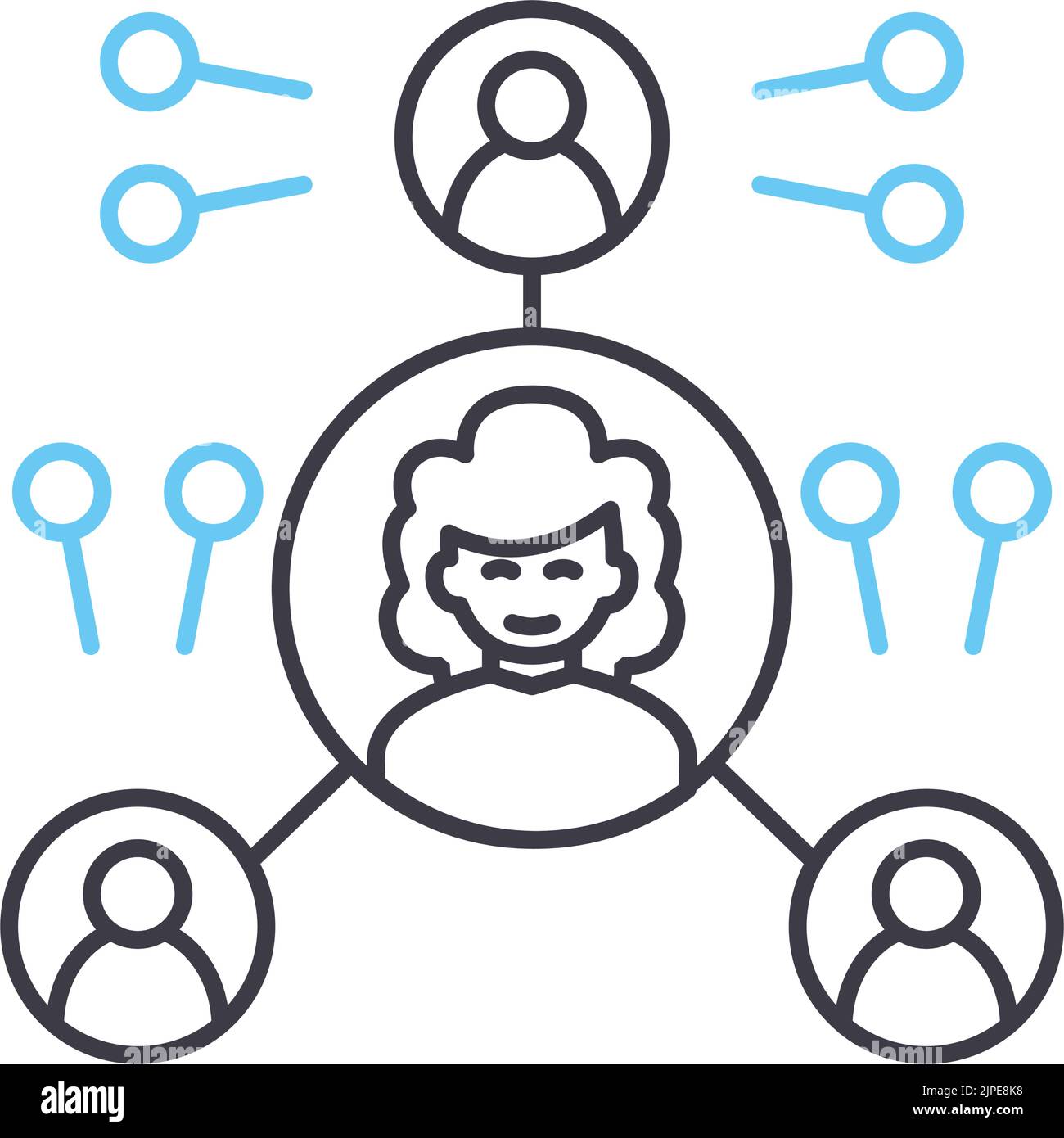 networking line icon, outline symbol, vector illustration, concept sign ...
