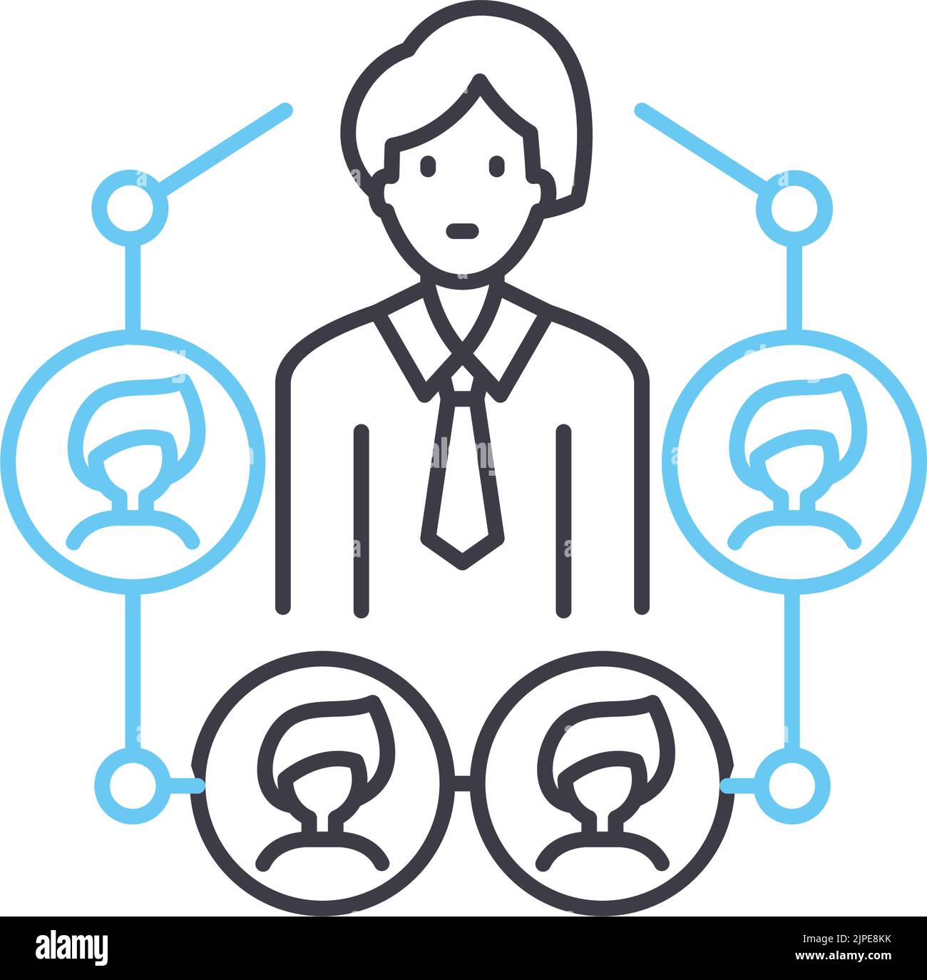 organization line icon, outline symbol, vector illustration, concept ...