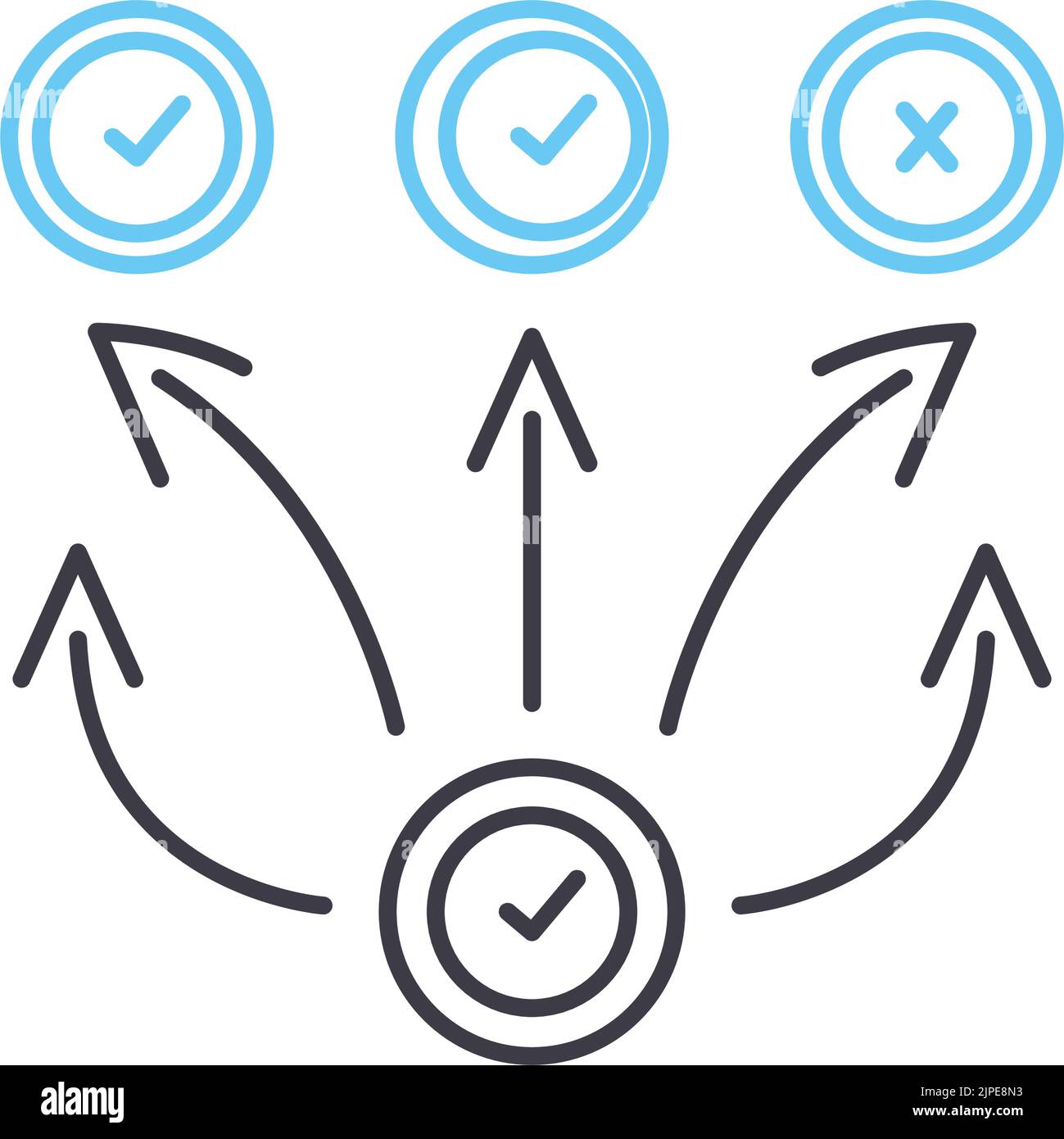 project organization line icon, outline symbol, vector illustration ...
