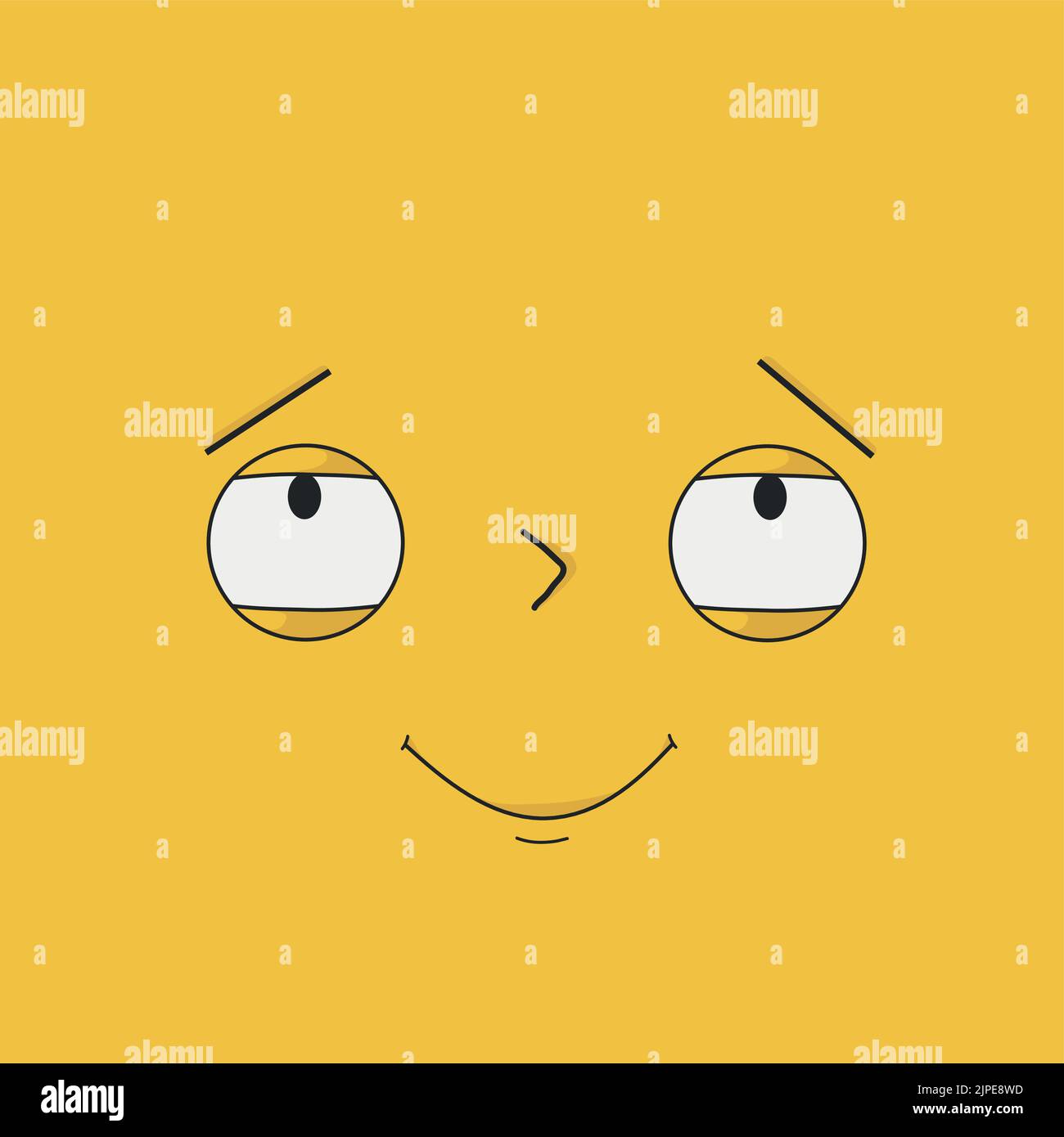 Cheerful, smiling face with expressive emotions - Vector illustration ...