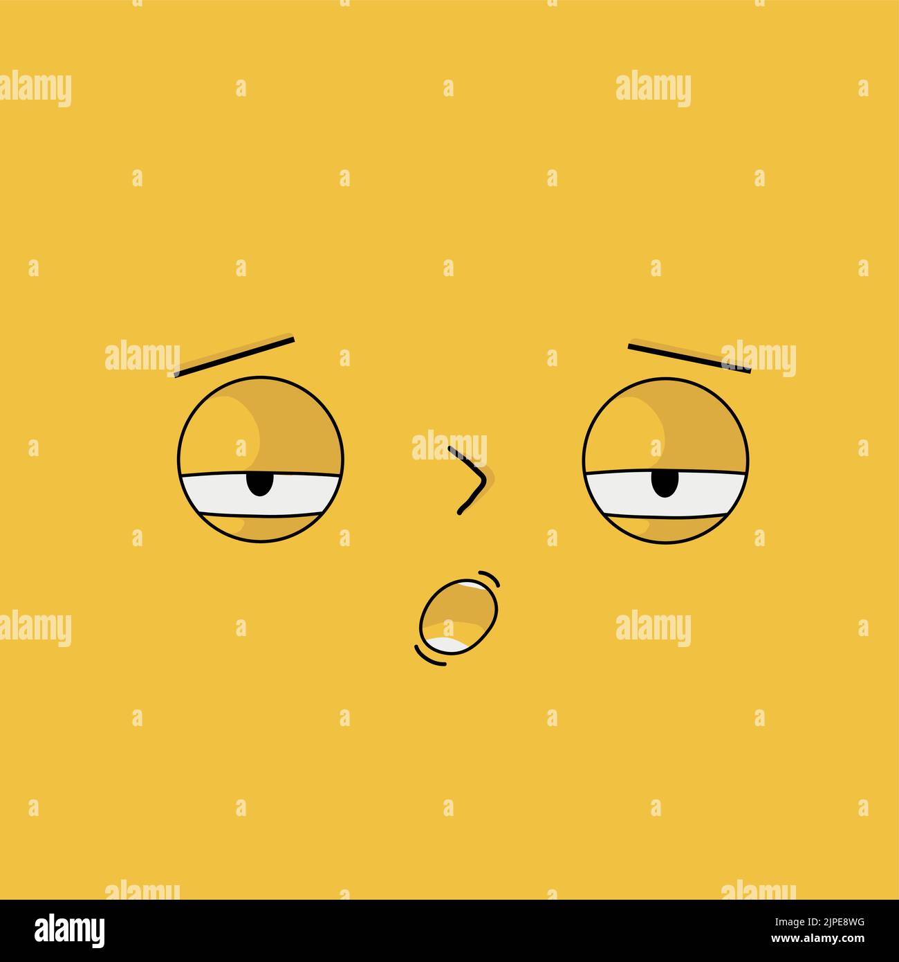 Relaxed, serene face with expressive emotions - Vector illustration ...