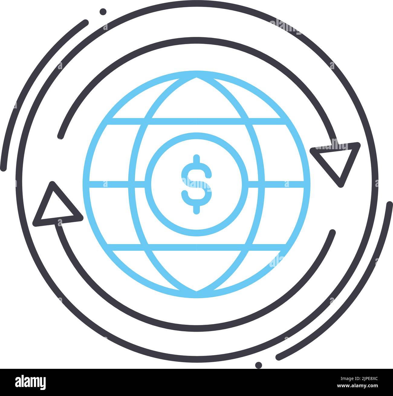 free trade line icon, outline symbol, vector illustration, concept sign ...