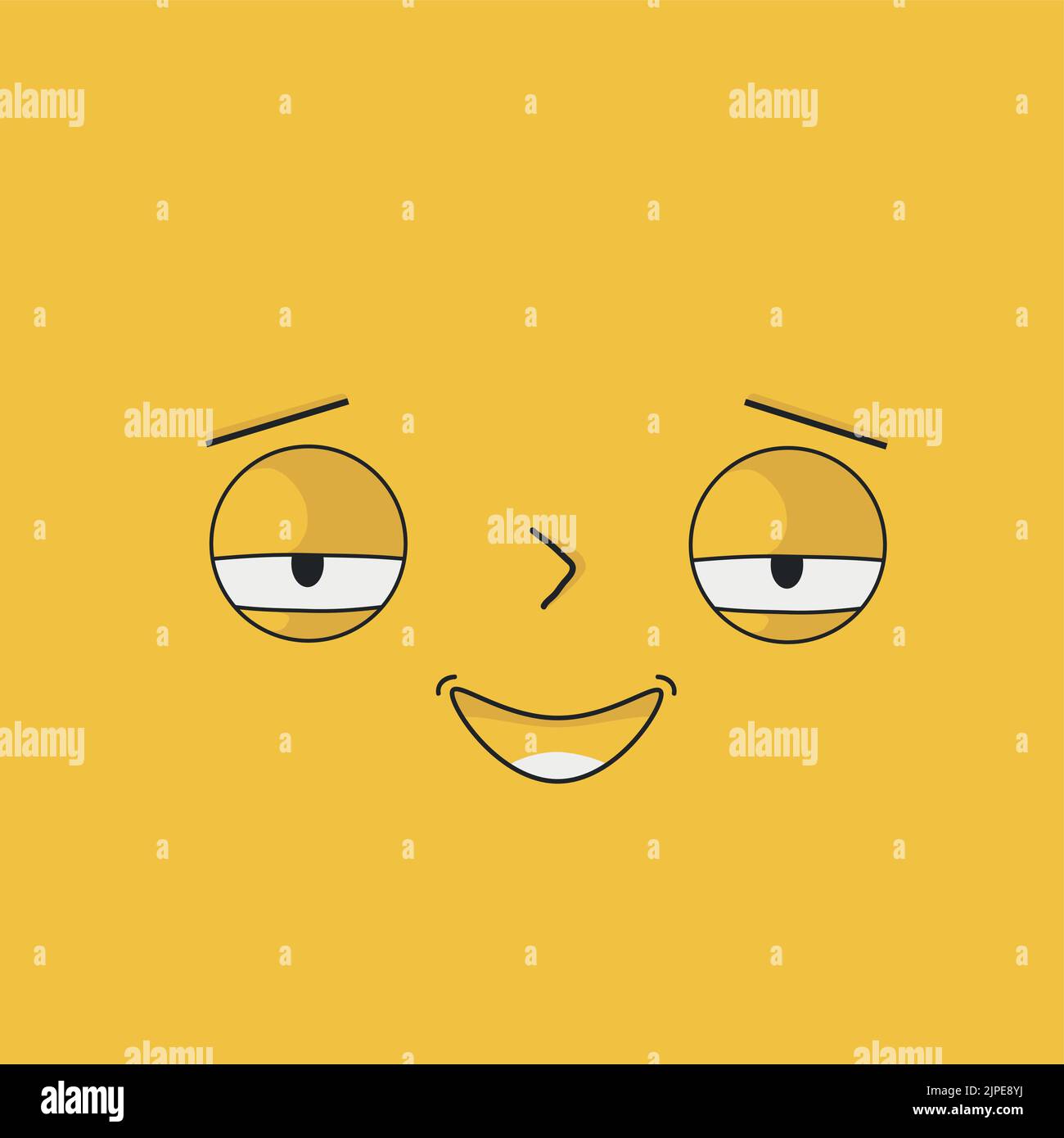 Relaxed, serene face with expressive emotions - Vector illustration ...