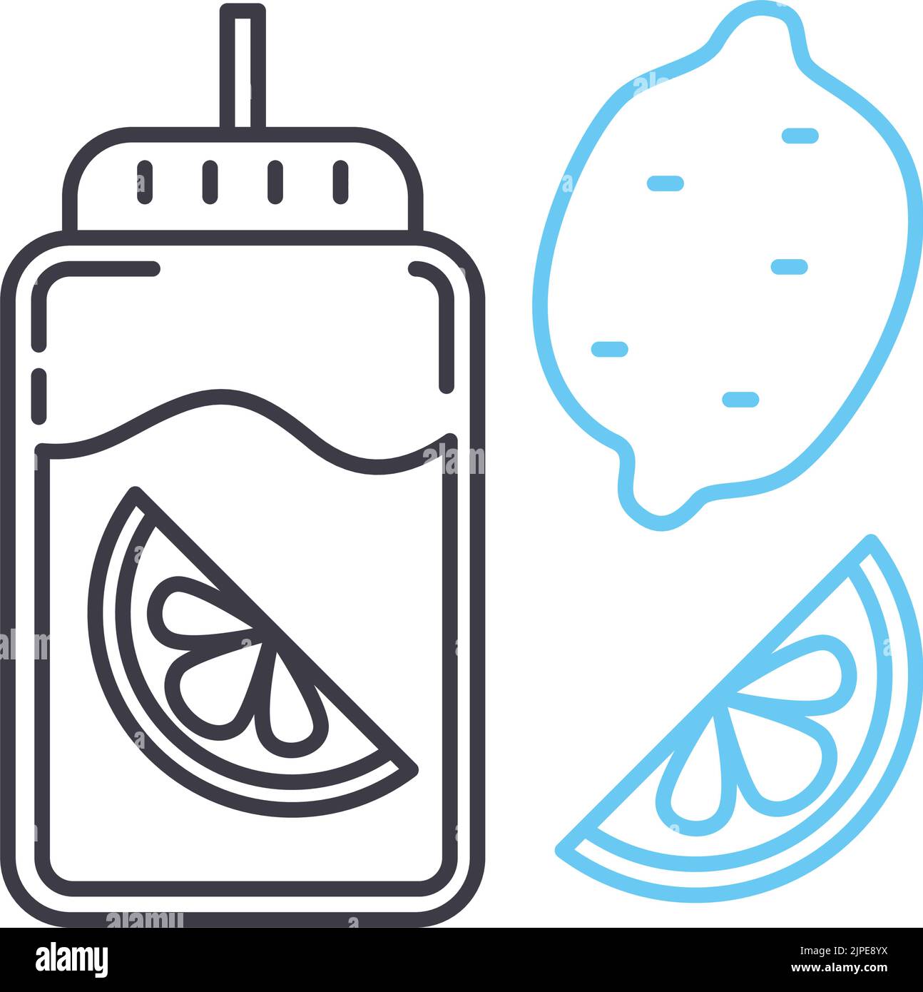 lemon line icon, outline symbol, vector illustration, concept sign ...