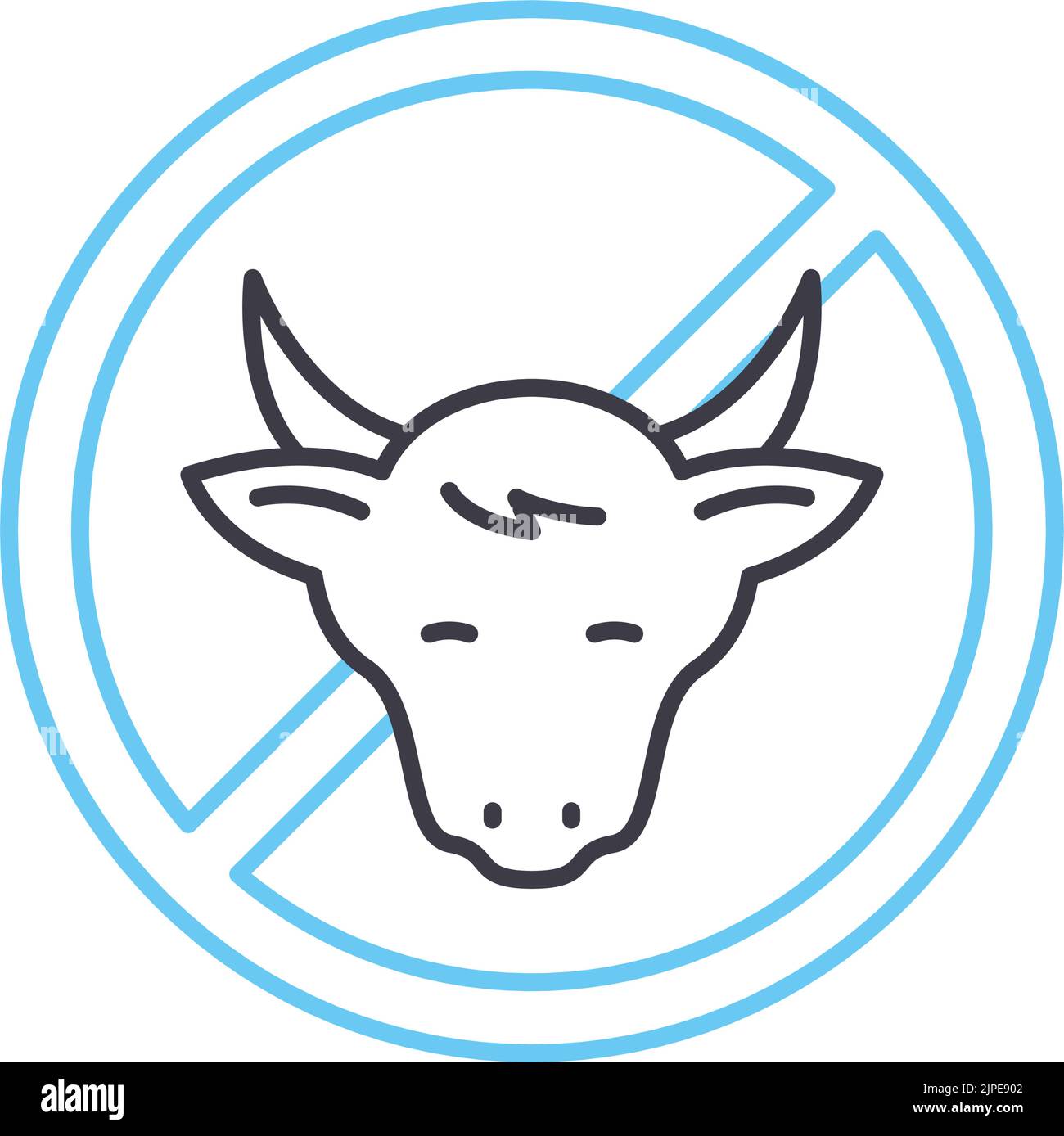 no cow milk line icon, outline symbol, vector illustration, concept ...