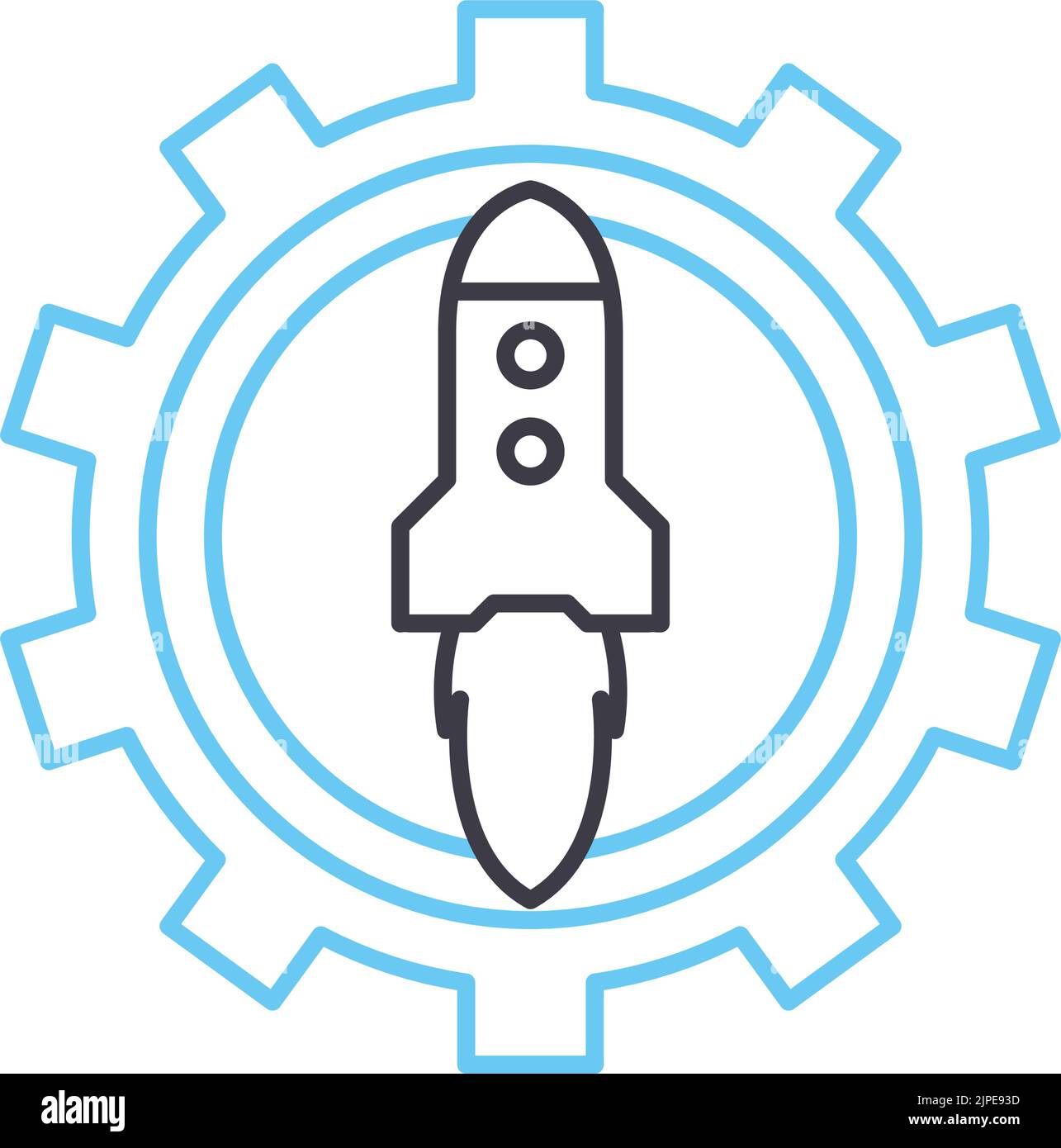 Launch Optimization Line Icon Outline Symbol Vector Illustration
